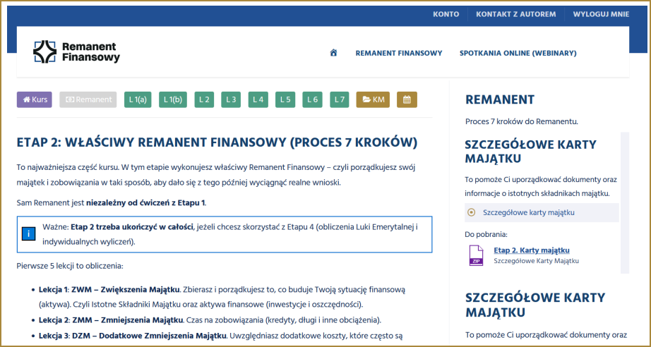 Co otrzymasz w kursie Remanent Finansowy – Rodzinny Remanent Finansowy
